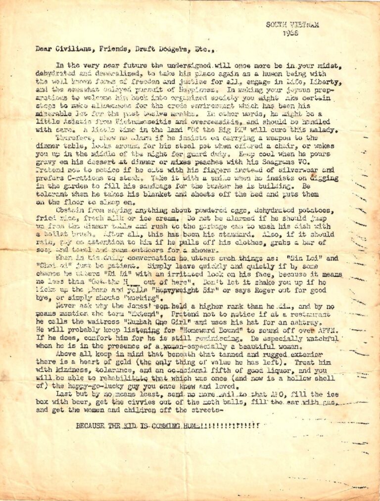 Short Timer Letter – 327 Infantry Veterans